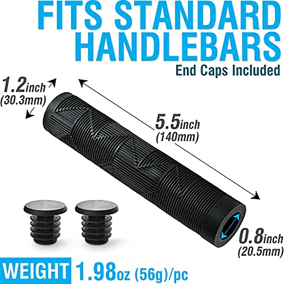 Marque BMX MTB Handlebar Grips - Flangeless Grips (Black)