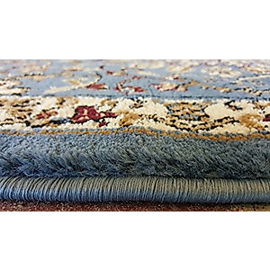 Deir Debwan Traditional Oriental Door Mat Area Rug Blue Persian (330,000 Point) Design 603 (2 Feet X 3 Feet)