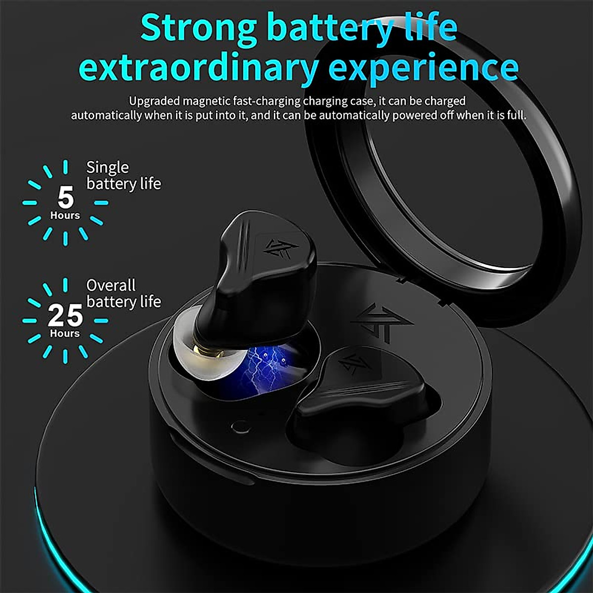 Linsoul KZ VXS TWS 1DD+4BA Hybrid Bluetooth Earphones True-Wireless Headphones Game Sport Earbuds Touch Control Noise Cancelling HiFi Headset
