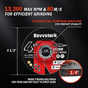 25 Pack Grinding Wheels 4-1/2 Inch, Grinder Wheel for General Purpose Metal & Stainless Steel, Aluminum Oxide Grinding Disc 4 1/2 for Angle Grinder, Depressed Center 4.5" * 1/4" * 7/8"