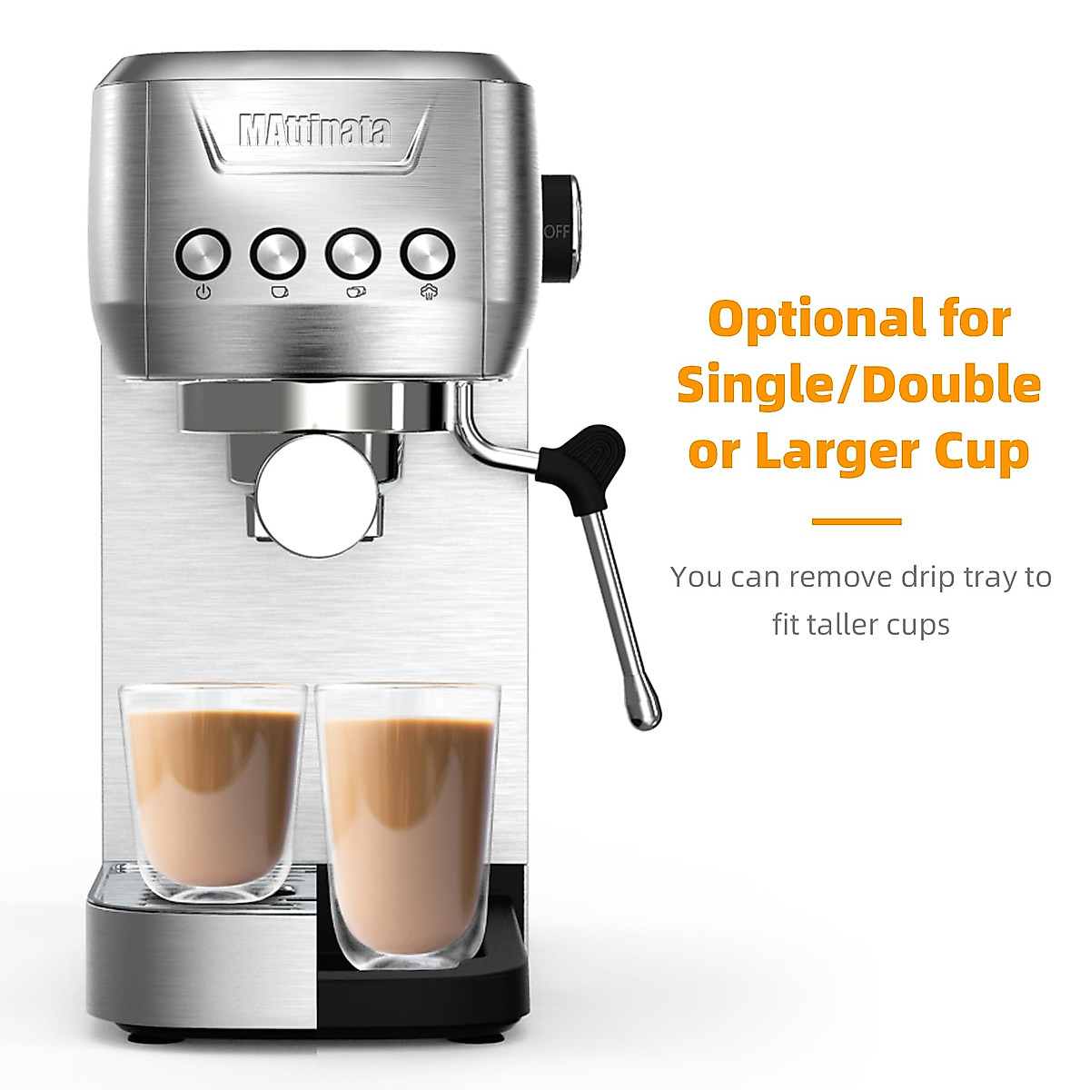 Espresso Machine, 20 BAR Espresso Maker with Milk Frother/Steam Wand, Compact Cappuccino Machine with 48oz Removable Water Tank, Valentines Day Gifts for Him/Her