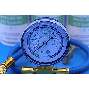 ENVIRO-SAFE Envirosafe 3 cans of Arctic Air for R22 and Brass gauge