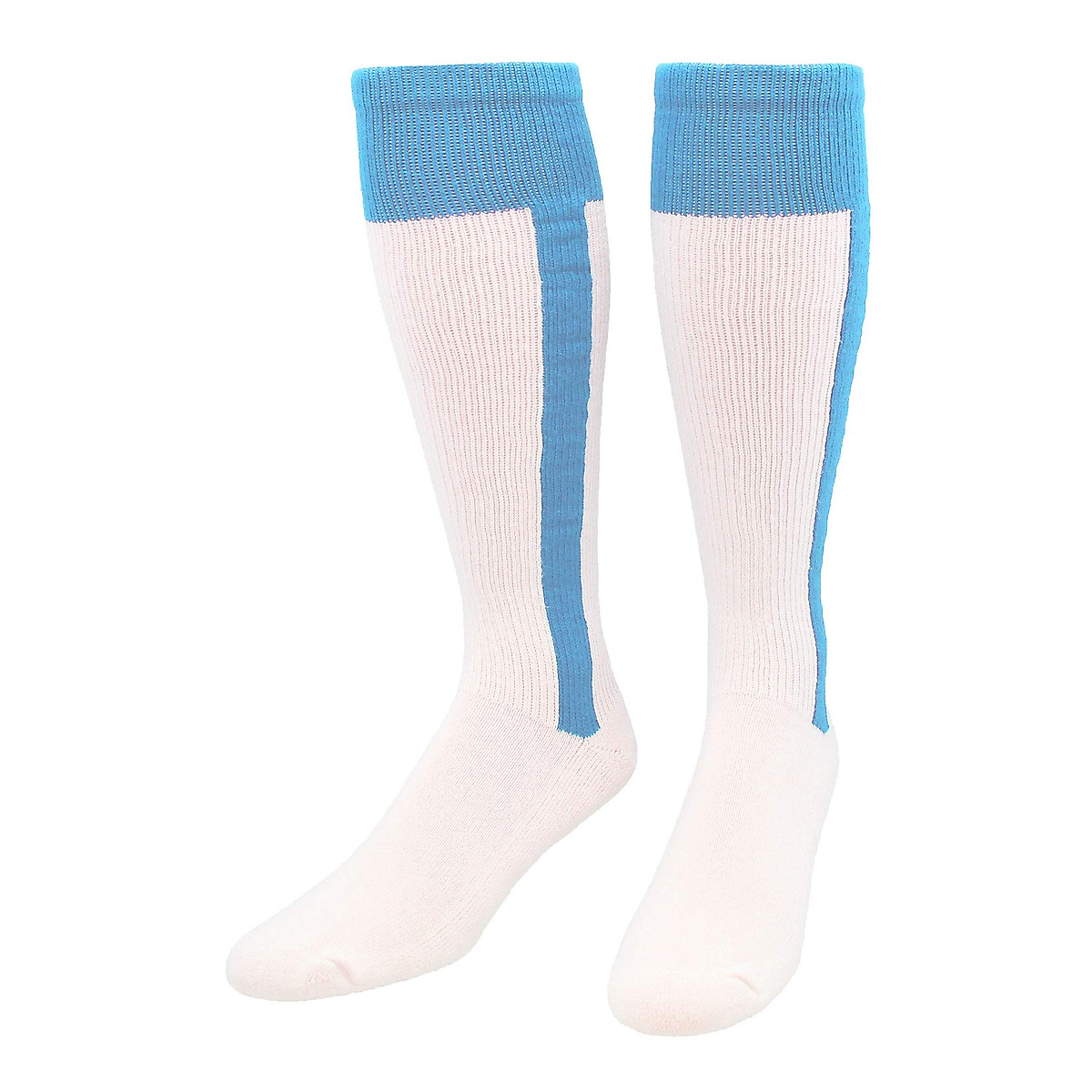 TCK 2-n-1 Premium Baseball Stirrup Socks (Columbia Blue, Large)