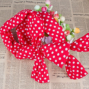 Ondder Wire Headband 4 Pack Retro Bowknot Polka Dot Wire Hair Holders for Women, Red