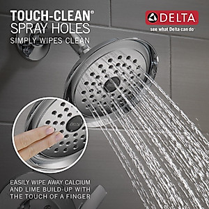 Delta Faucet Woodhurst 14 Series Single-Handle Chrome Tub and Shower Faucet, Shower Trim Kit with Single-Spray Chrome Shower Head, Shower System, Chrome T14432 (Valve Not Included), Without Rough