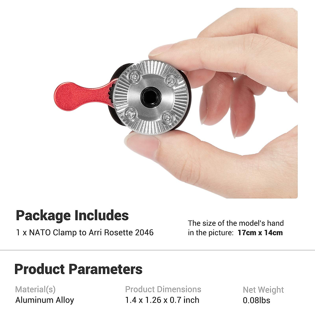 SmallRig Quick Release Rosette Mount, Rosette to NATO Clamp Adapter for Rosette Handle Grip for Arri Standard, DIY Camera Rig - 2046