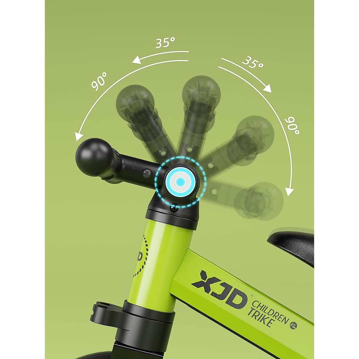 ﻿XJD 5 in 1 Toddler Bike, Tricycle for Toddlers 1-3 with Adjustable Seat Height, Removable Pedals, Ideal Balance Bike Birthday Gifts and Toys for Boys and Girls (Green)