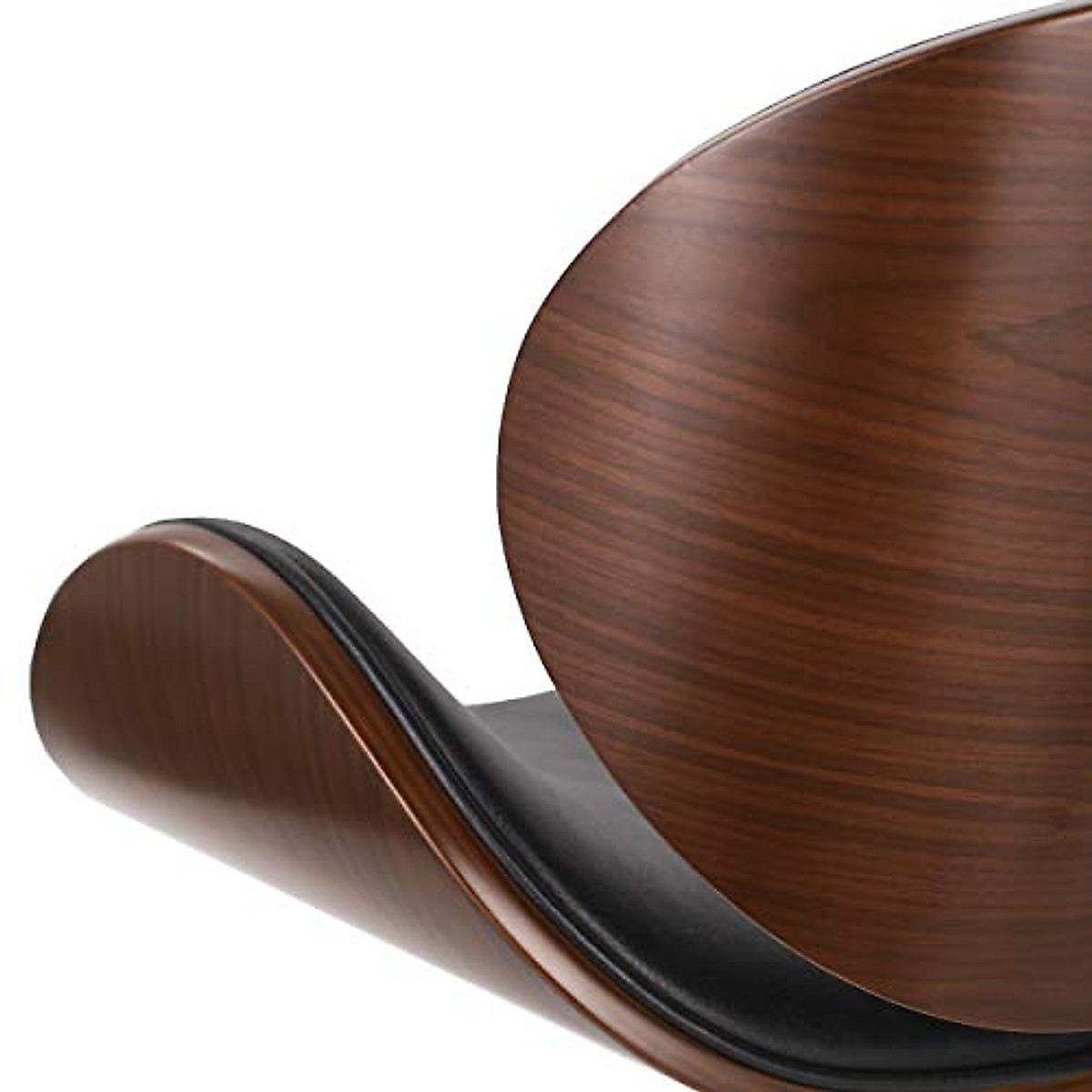 Christopher Knight Home Dawson ARMLESS Office Chair, Midnight Black + Chrome + Walnut