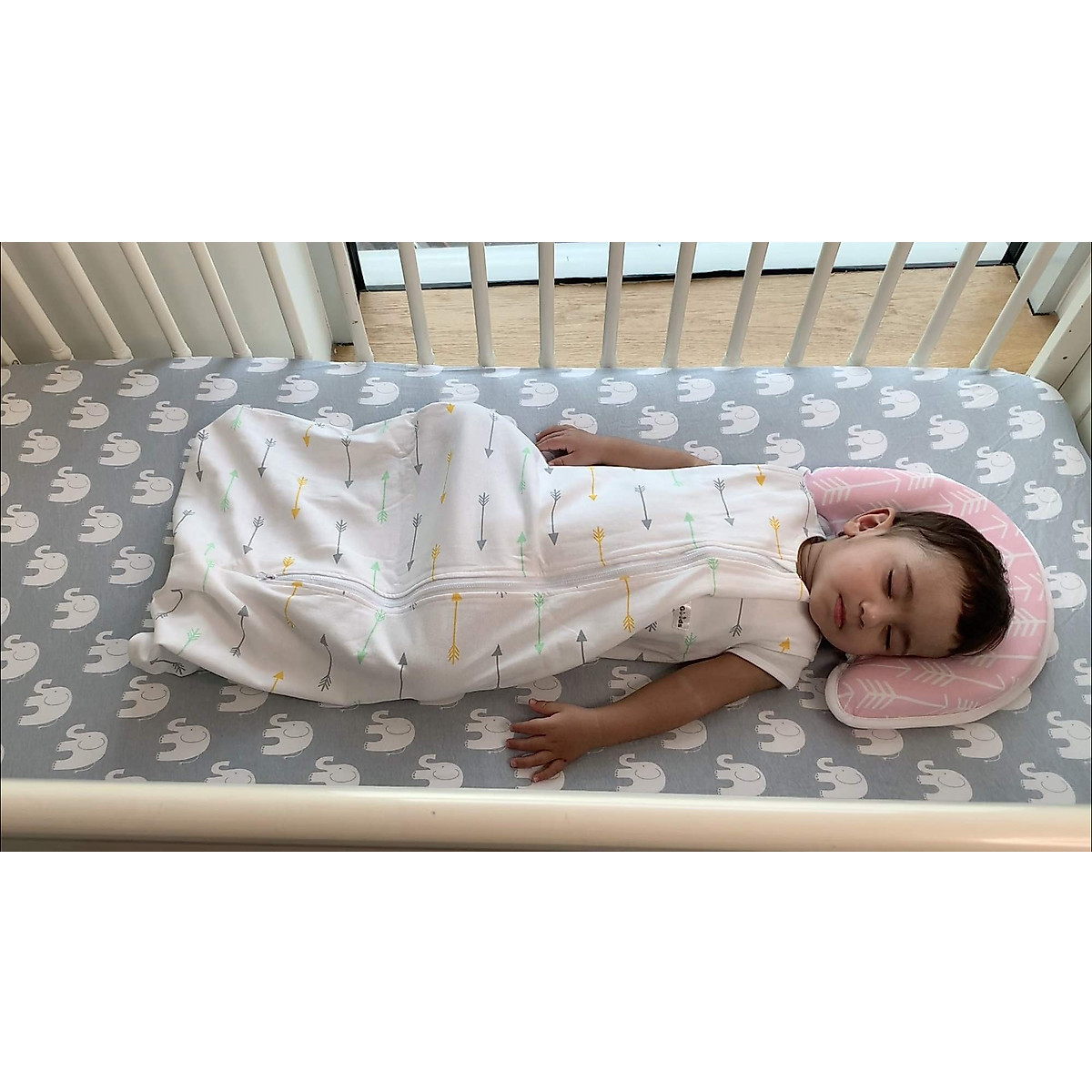 BaeBae Goods Premium Crib Sheets for Baby Boys and Girls, 3 Pack, Soft and Breathable Jersey Cotton Fitted Sheet Set, Grey and White, Cute Gender Neutral Nursery Mattress Bedding, Universal Fit