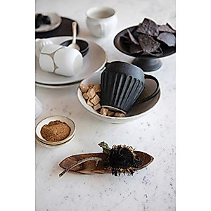 Creative Co-Op 14 oz. Stoneware, Reactive Glaze, Matte Black Finish Pitcher, 4.5"