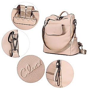CLUCI Leather Backpack for Women Convertible Backpack Purse Travel Large Fashion Designer Ladies Purse