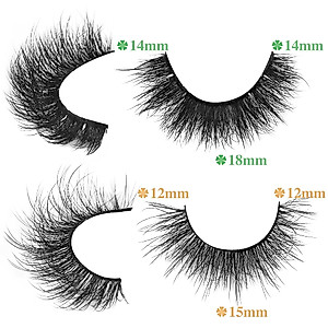 Mink Lashes Fluffy Natural Look 15-18mm Eyelashes Wispy False Eyelashes 10 Pairs FANXITON Faux Mink Lashes Pack 3D Volume 2 Styles Fake Eye Lashes Multipack