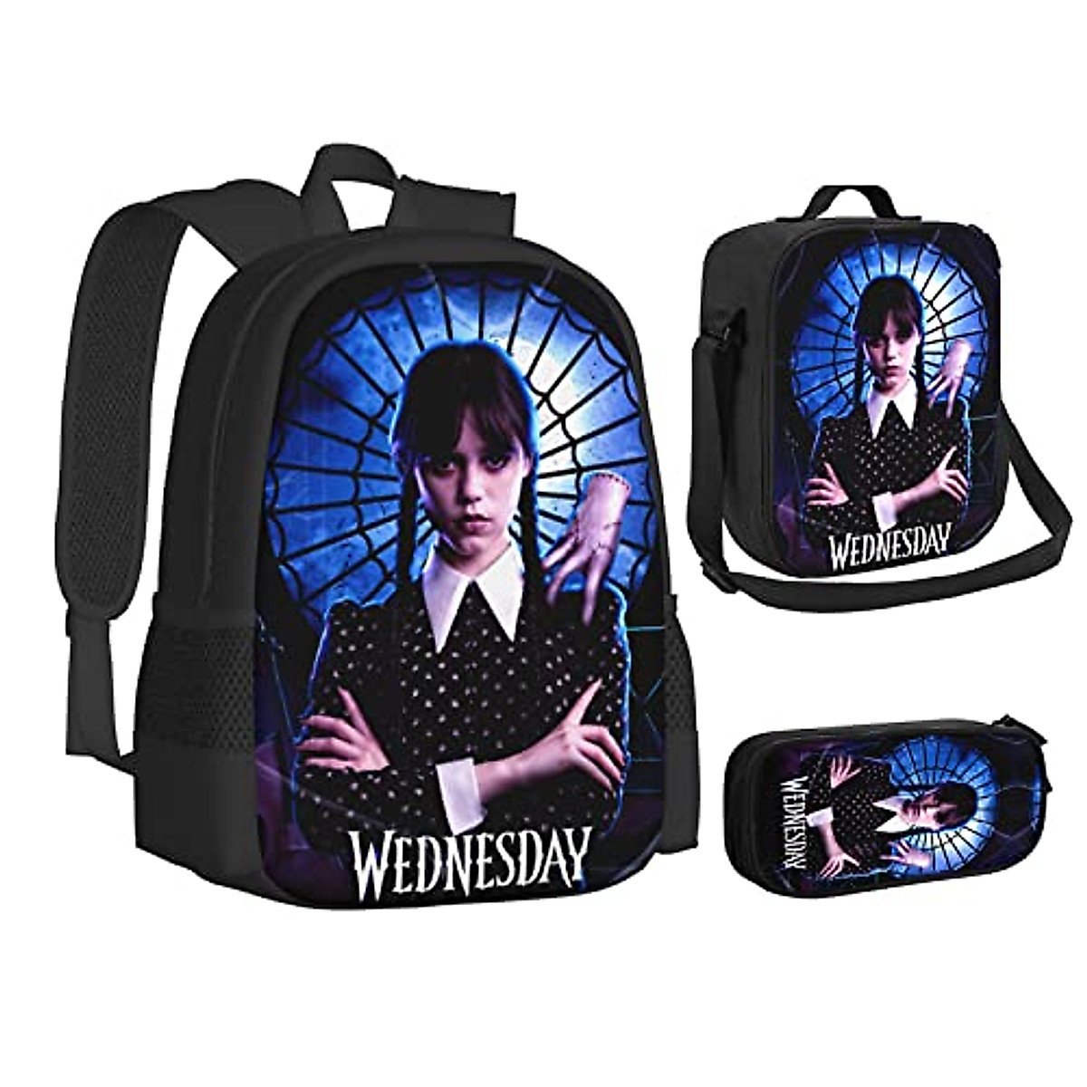 Backpacks Set for Boys Girls Backpack with Lunch Box Lunch Bag Pencil Case Pencil Bag 17 Inch Backpacks Schoolbag 3 piece for