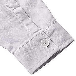 ViYW Professional Lab Coat for Women Long Sleeve White Button Down Jackets Midi Length Notch Lapel Nurse Jacket with Pockets