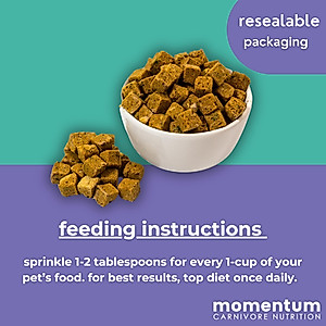 Momentum Carnivore Nutrition Freeze-Dried Anti-Inflammatory Pet Food Topper – Single-Ingredient Raw Supplement – Supports Joint Health & Reduces Inflammation for Dogs and Cats – 3 oz Pack