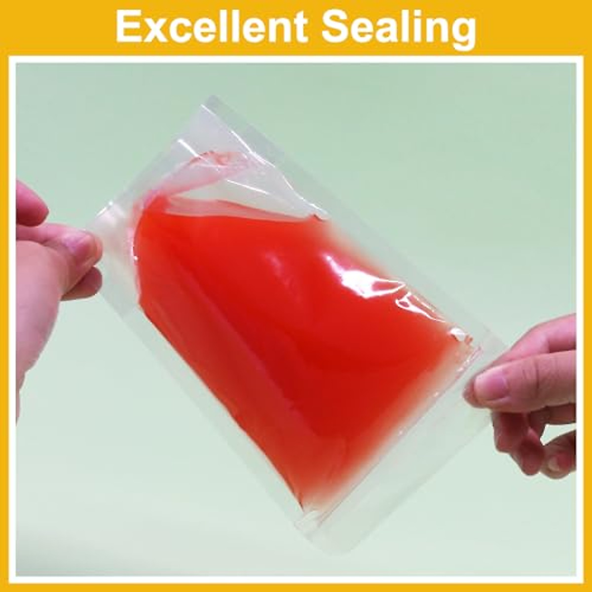 SumDirect 100pcs 5.1x7.8 Inches Clear Stand Up Food Bags, Resealable Zipper Stand-up Reusable Food Pouches Snack Packing Bag with Tear Notch Heat Resealable for Storing, Cookie, Snack Tea and Drinking