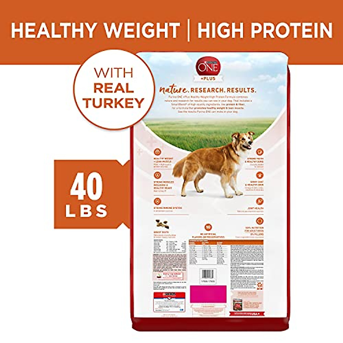 Purina ONE Plus Healthy Weight High-Protein Dog Food Dry Formula - 40 lb. Bag