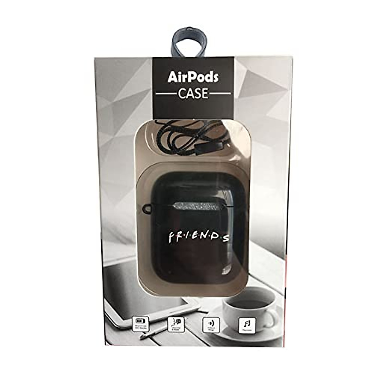 Jaustee Friends_tv_Show Airpods Case, Shockproof Protective Soft Cute Skin Case Cover for AirPods 1st2nd Accessories Compatible with Apple AirPods for Digital Product Enthusiasts (Black)