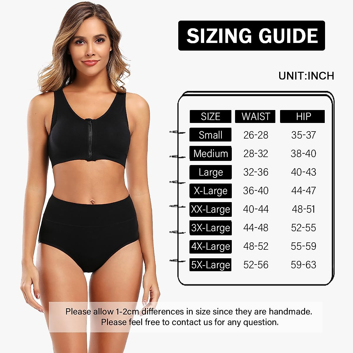 Molasus Women's Soft Cotton Underwear Briefs High Waisted Postpartum Panties Ladies Full Coverage Plus Size Underpants Black, Large