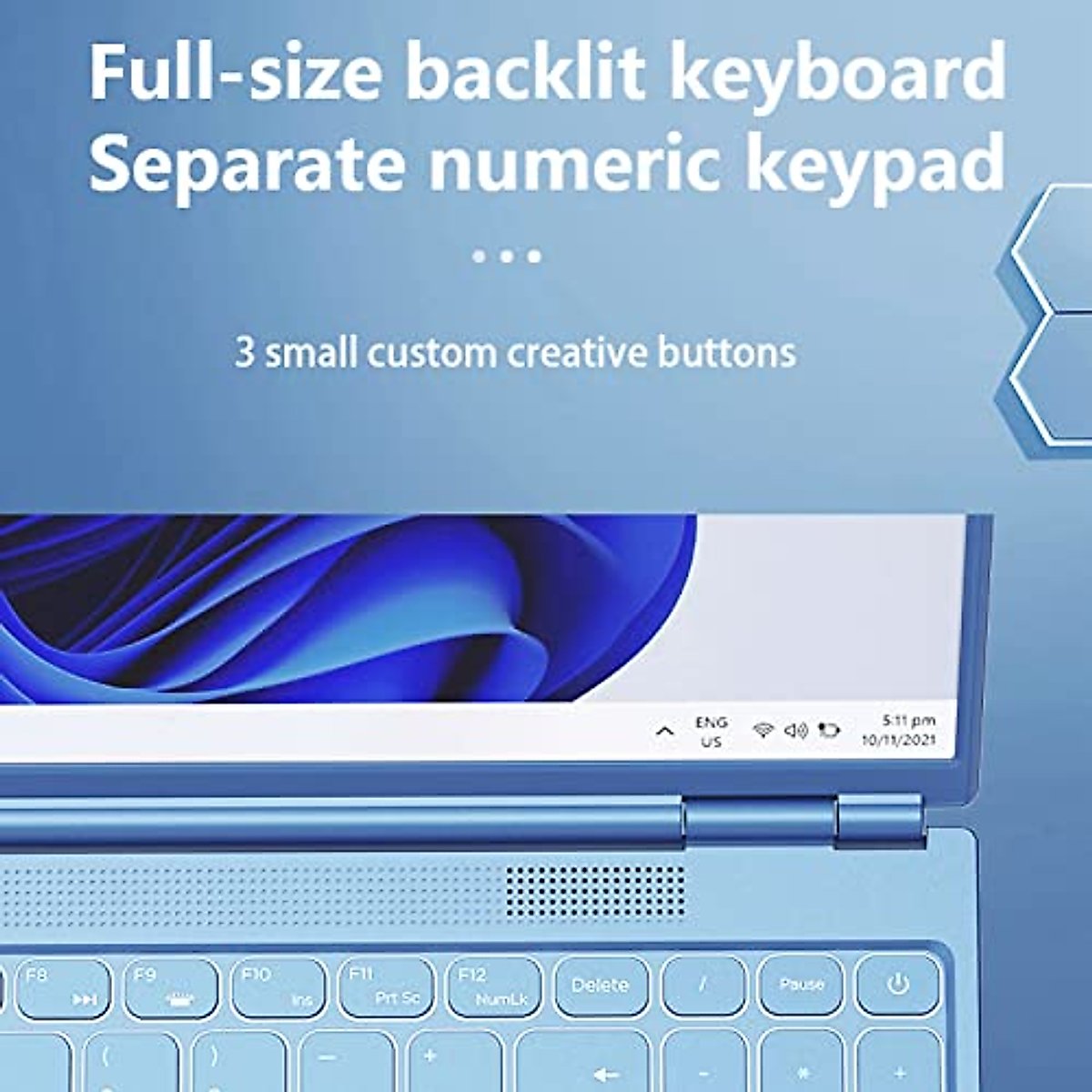16 Inch Laptop, 2.4G 5G WiFi 1920X1200 HD IPS Display Portable Laptop, 12GB High Bandwidth Onboard DDR4 RAM, Full Size Backlit Keyboard for Home Entertainment, Gaming, Meetings (12GB+512GB US Plug)