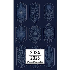 Pocket Calendar 2024-2026: Two-Year Monthly Planner for Purse , 36 Months from January 2024 to December 2026 | Tarot-inspired card design | Detailed ... | Nature immersion | Unified visual identity