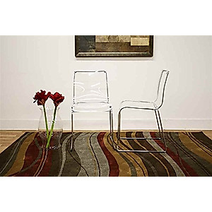Baxton Studio Lino Transparent Clear Acrylic Dining Chair, Set of 2, Clear