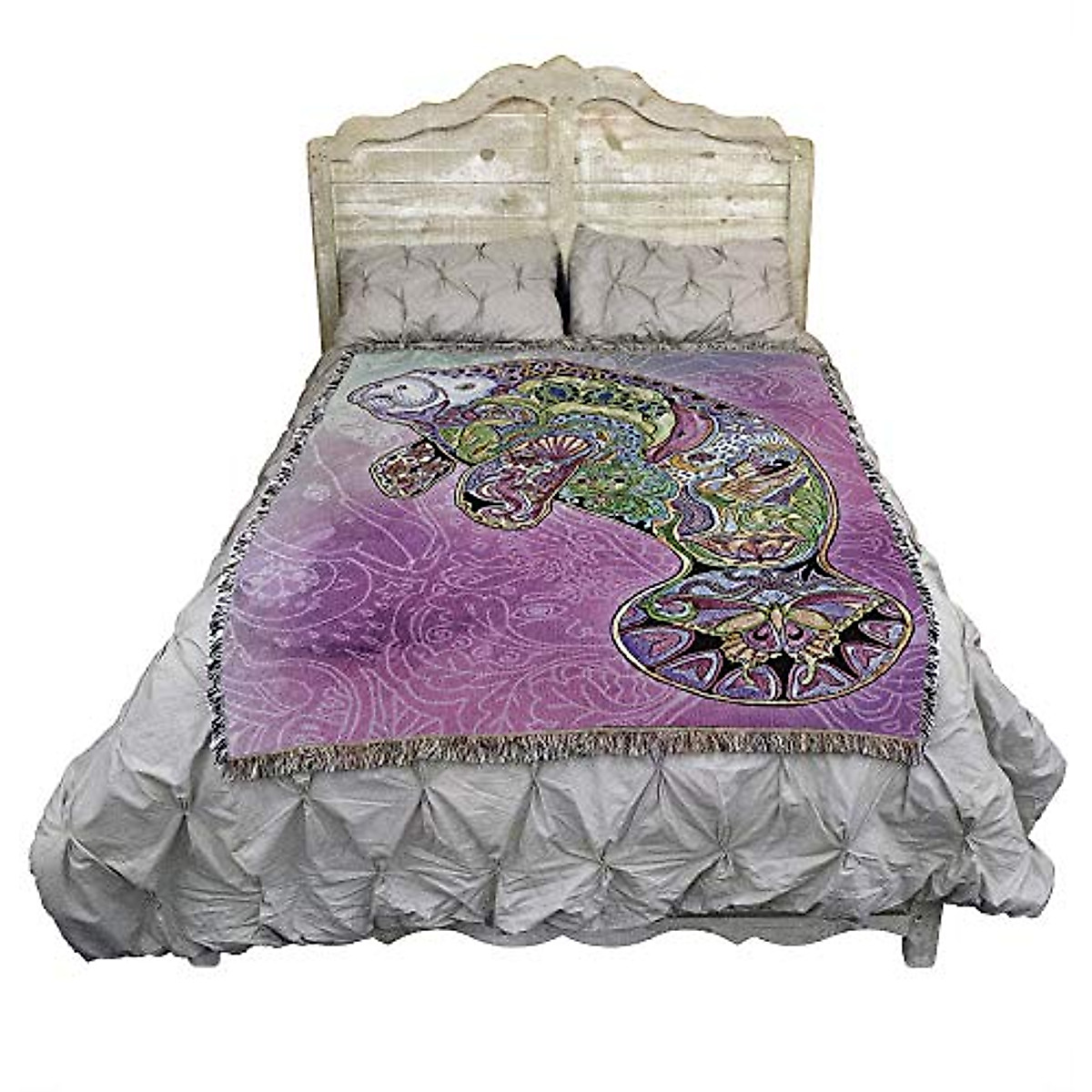 Pure Country Weavers Manatee Blanket - Animal Spirits Totem by Sue Coccia - Gift Tapestry Throw Woven from Cotton - Made in The USA (72x54)