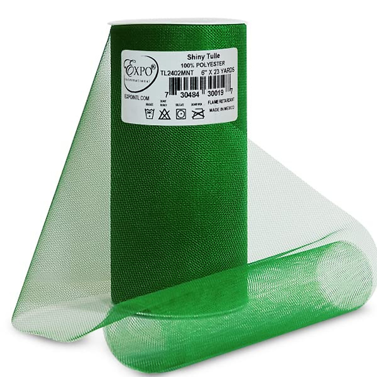 Expo International Premium Shiny Spool of 6 Inch X 25 Yards | Mint Green Tulle