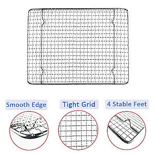 Turbokey Wire Canning Rack Cooling Racks For Baking Oven Safe Small Grid Fits Air Fryer/Stockpot/Instant Pot/Pressure Cooker, Stainless Steel Grill Grate (5.9"x8.7",22x15cm)
