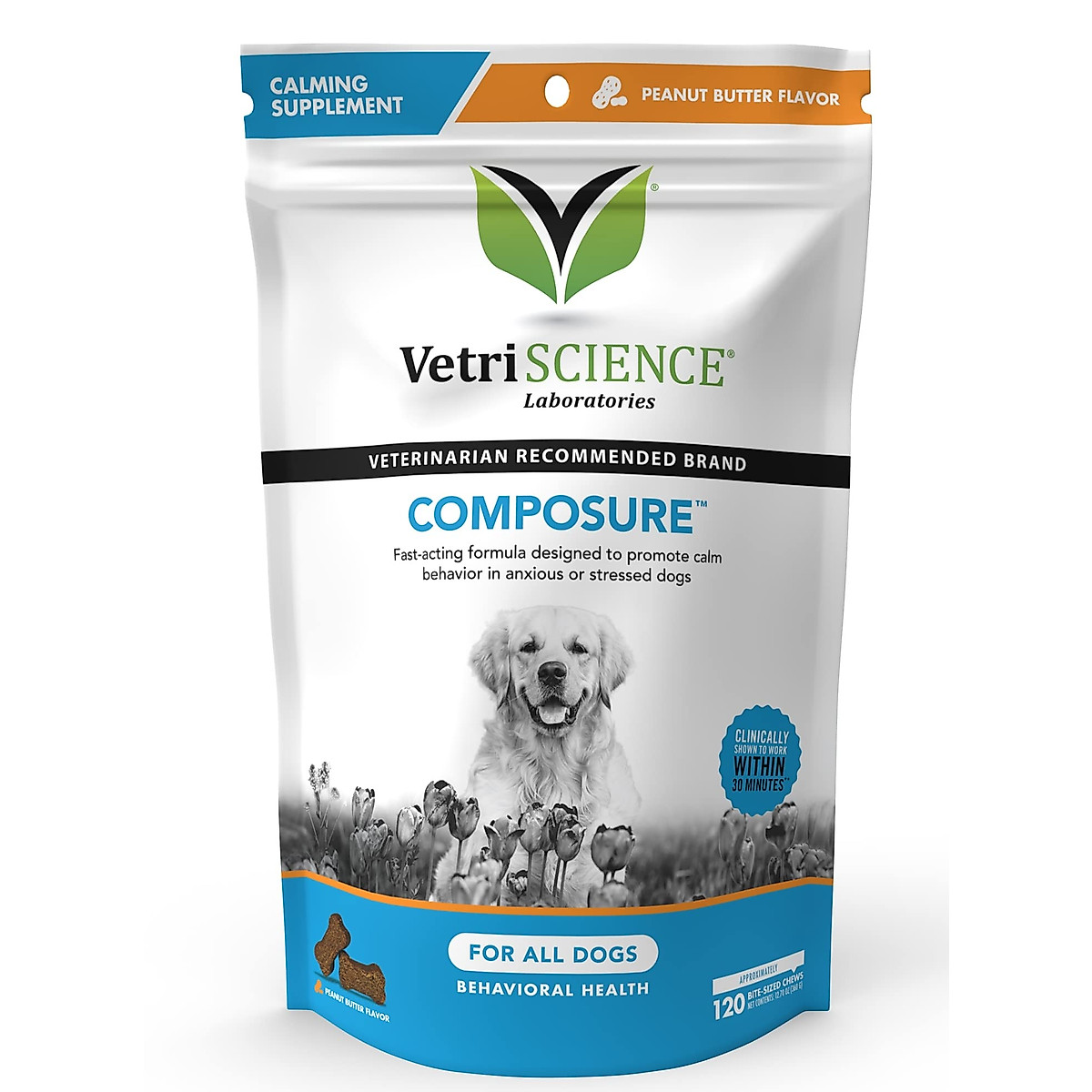 VetriScience GlycoFlex Plus Hip and Joint Supplement Chews for Dogs and Composure Calming Chews for Dogs