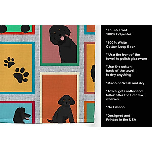 Caroline's Treasures MLM1108KTWL Lots of Black Standard Poodle Kitchen Towel Dish Cloths Guest Hand Towel Decorative Bathroom Towel for Face,Tea, Dishcloth, Kitchen and Bath