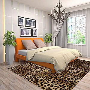 Leopard Print Home Office Rug 1.5x2.5ft/18x30in/45x75cm Soft Modern Indoor Shaggy Area Rug for Bedroom Livingroom Dorm Room - Luxurious and Plush Rug for Ultimate Comfort