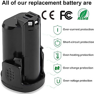 Hanaix 2 Pack 12V 3.0Ah Battery for Dremel B812-01 B812-02 B812-03 Compatible with 8200 8220 8300 Rotary Oscillating Cordless Tools Dremel 12V Battery Li-ion