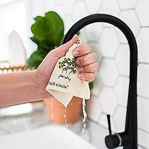 Full Circle Zero Waste Sponge Cloth – Absorbent Swedish Dishcloth – Reusable Kitchen Cloth Wipes Dishes & Surfaces - Biodegradable & Compostable Cotton/Cellulose Sponge Cloth