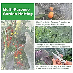 Ultra Fine Garden Netting 4'x10' Plant Pest Barrier Covers Bird Patio Mosquito Netting Tree Vegetable Mesh Protection Netting Fruit Greenhouse Row Nets for Garden