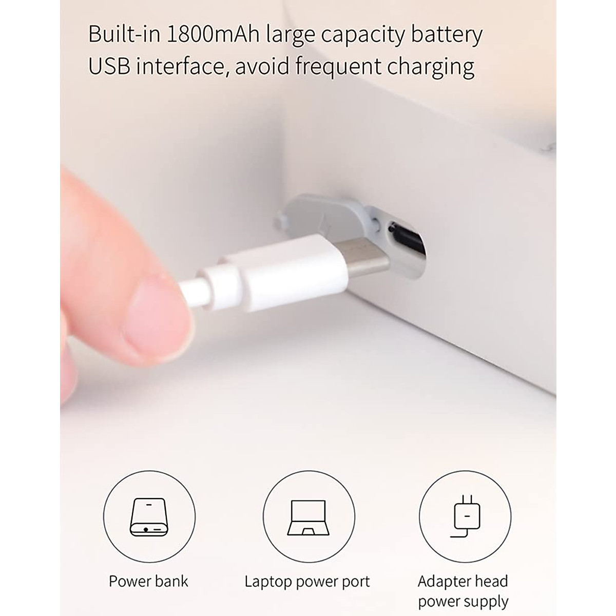 Primst Desktop Electric Water Bottle Dispenser, Portable Drinking Water Pump for 5 Gallon, USB Charging Automatic Water Dispenser Water Jug Pump for Home, Office, Outdoor (White)