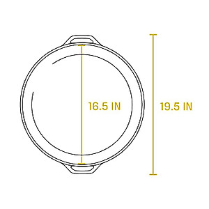 Lodge Seasoned Cast Iron Skillet with 2 Loop Handles - 17 Inch Ergonomic Frying Pan