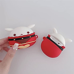 HENJI Case for Airpods 2&1, Cute Cartoon Knights of Favonius Klee Earphone Cases for Airpods 1 2, Hot Game Cover with Hook for Girls Kids Women Men (Jumpy Dumpty)
