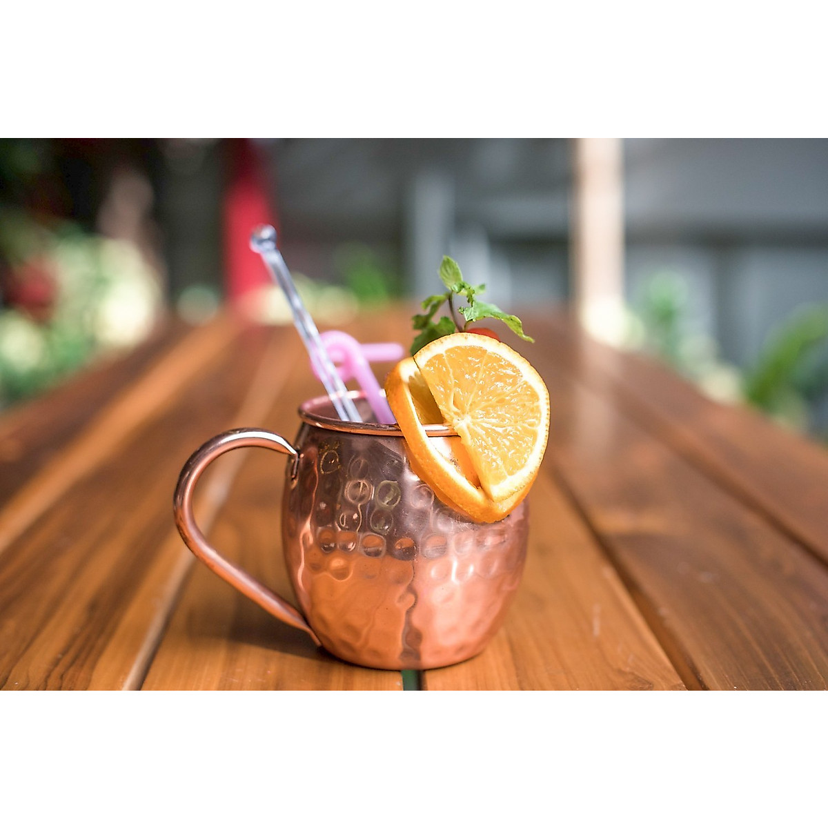 La Belle Vie LLC Moscow Mule Mugs - Set of 2 - - Premium 1/2 Pound Mugs - 100% Solid Copper - Hammered Finish - 16oz LBV Mugs