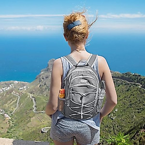 G4Free Mini 12L Hiking Backpack RFID Small Rucksack Compact Multipurpose Daypacks for Men Women Camping Walking Daytrip, Light Grey