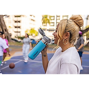 Stanley Quick Flip GO Water Bottle 24 OZ | Push Button Lid | Leakproof & Packable for Travel & Sports | Insulated Stainless Steel | BPA-Free | Pool