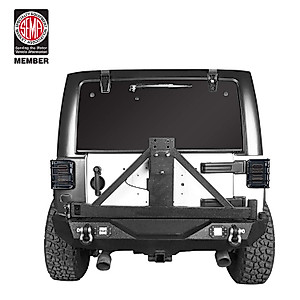 Hooke Road Wrangler Tail Light Covers Rear Taillight Euro Guard Black Light Cage fit for 2007-2018 Jeep Wrangler JK & JKU Unlimited - Pair