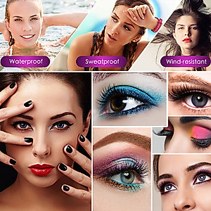 Magnetic Eyelashes with Eyeliner Kit, 10 Pairs Reusable Magnetic Lashes, Upgraded False Lashes Kit with Lash Tweezers Inside & Eyelash Scissors Navy blue