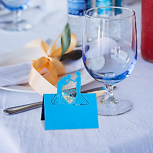 50PCS Table Name Place Cards,Hollow Out Mr and Mrs Design Wedding Name Place Cards for Table Seating Tented Name Card Folded Blank Card for Party Wedding Table Setting Seating Place Cards