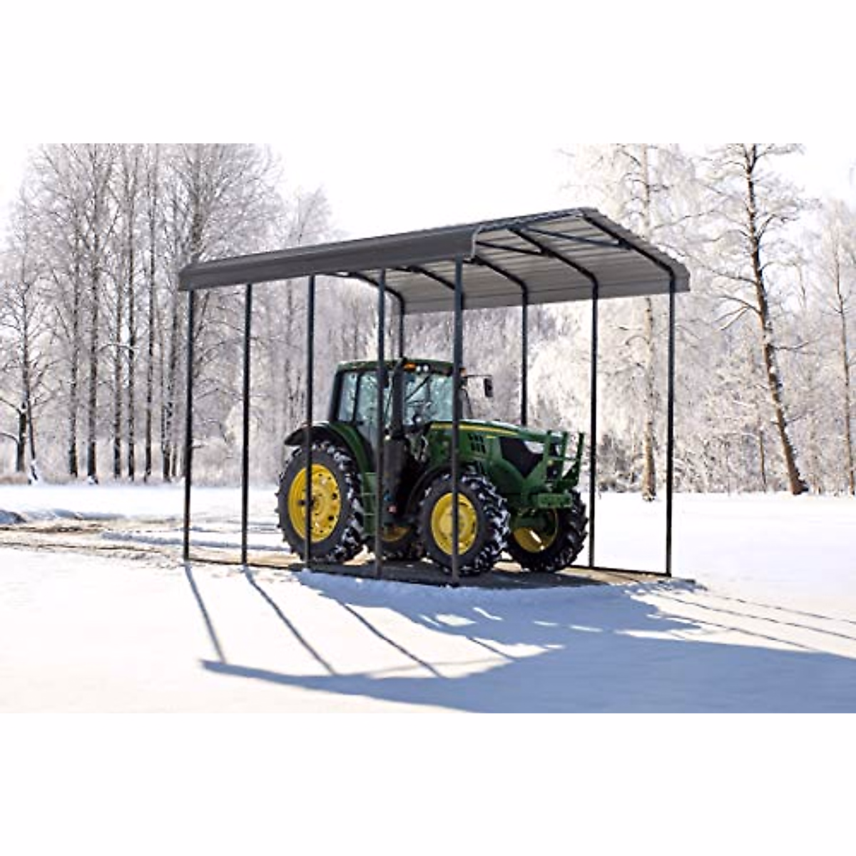 Arrow 14' x 20' x 14' 29-Gauge Metal RV Carport and Multi-Use Shelter for Large Vehicles- Charcoal
