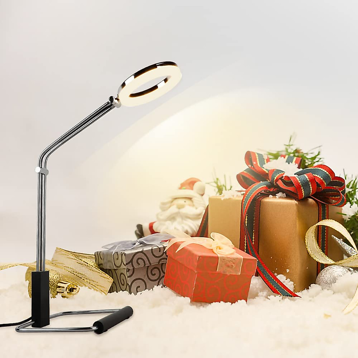 DINGLILIGHTING DLLT Metal LED Desk Lamp, Adjustable Eye-Caring Architect Table Lamp, Modern Small Tall Reading Lamp for Bedroom, Study Room & Office Work Lighting (Silver)