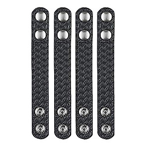 Bianchi AccuMold Elite 4-Pack 7906 Chrome Snap Belt Keepers (Basketweave Black), 2.25 Inches