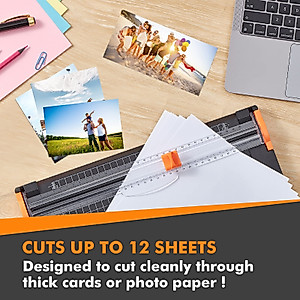 ISDIR A4 Paper Cutter 12 Inch Titanium Paper Trimmer Scrapbooking Tool with Automatic Security Safeguard for Craft Paper, Coupon, Label and Cardstock (Big_Black)