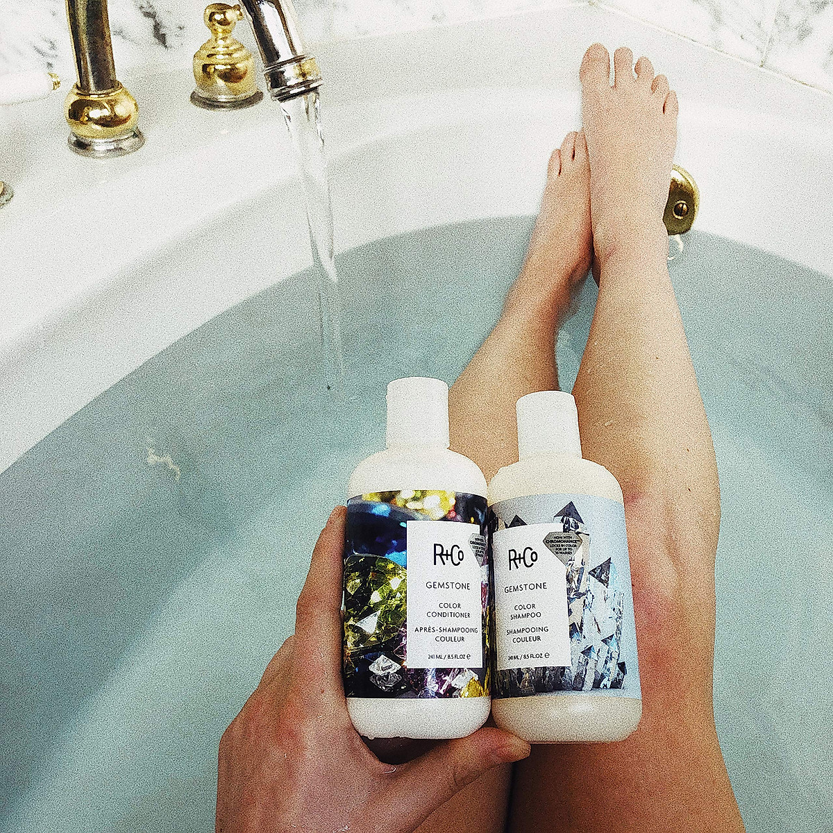 R+Co Gemstone Color Shampoo and Conditioner Set | Prolonged Color Vibrancy, Repairs + Nourishes Hair | Vegan + Cruelty-Free | 17 Oz