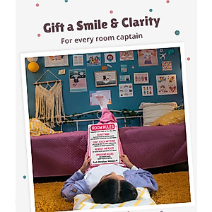 Funny Room Rules Sign - Cute Room Decor for Teen Girls Bedroom, Pink Preppy Room Decorations, Cute Teenage Door Sign & Fun Gifts for Birthday and Holidays (Room Rules)…